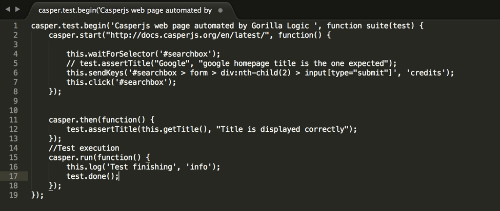 Software Automation Frameworks Part I: CasperJS and PhantomJS